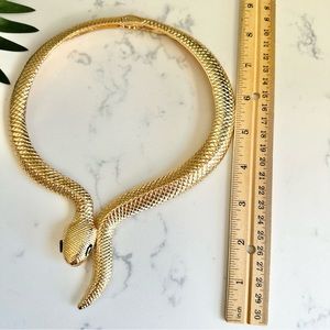 Jewelry | Snake Collar Serpent Necklace Gold Rhinestone Choker ...